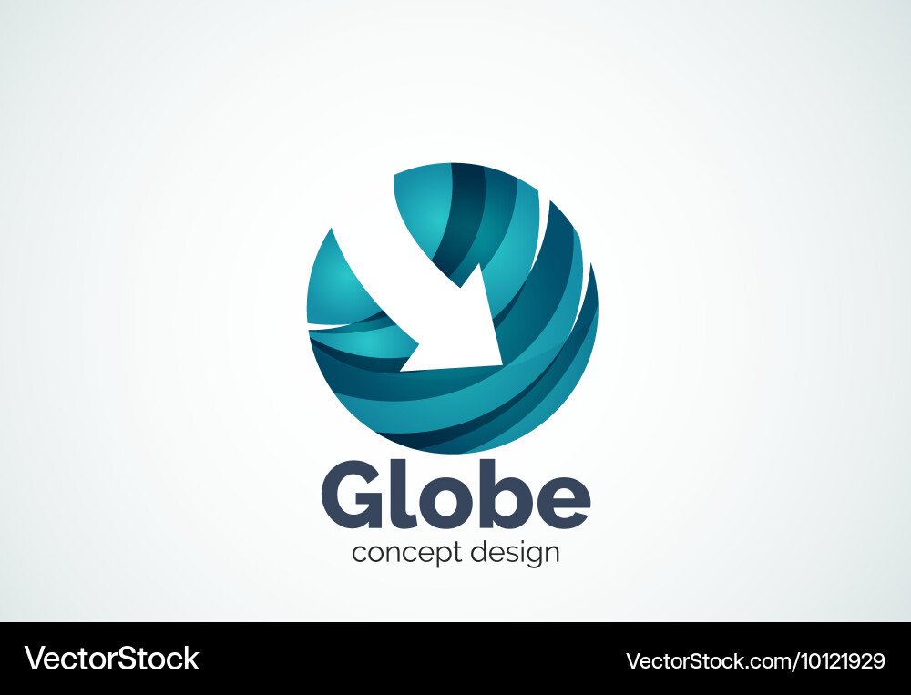 Globe with Arrow Icon Royalty Free Vector Image