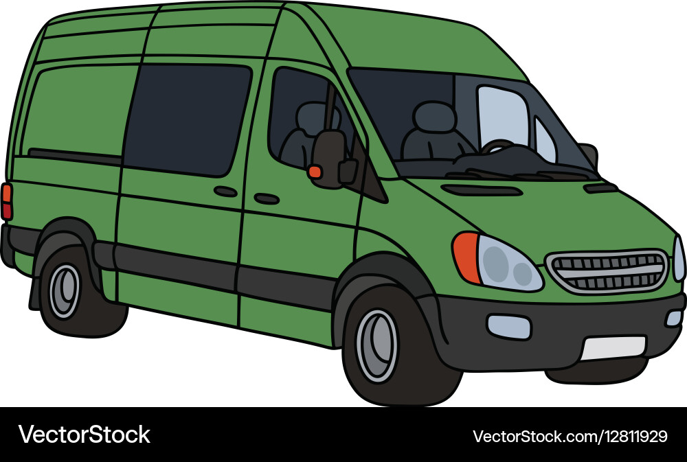 Green delivery car Royalty Free Vector Image - VectorStock
