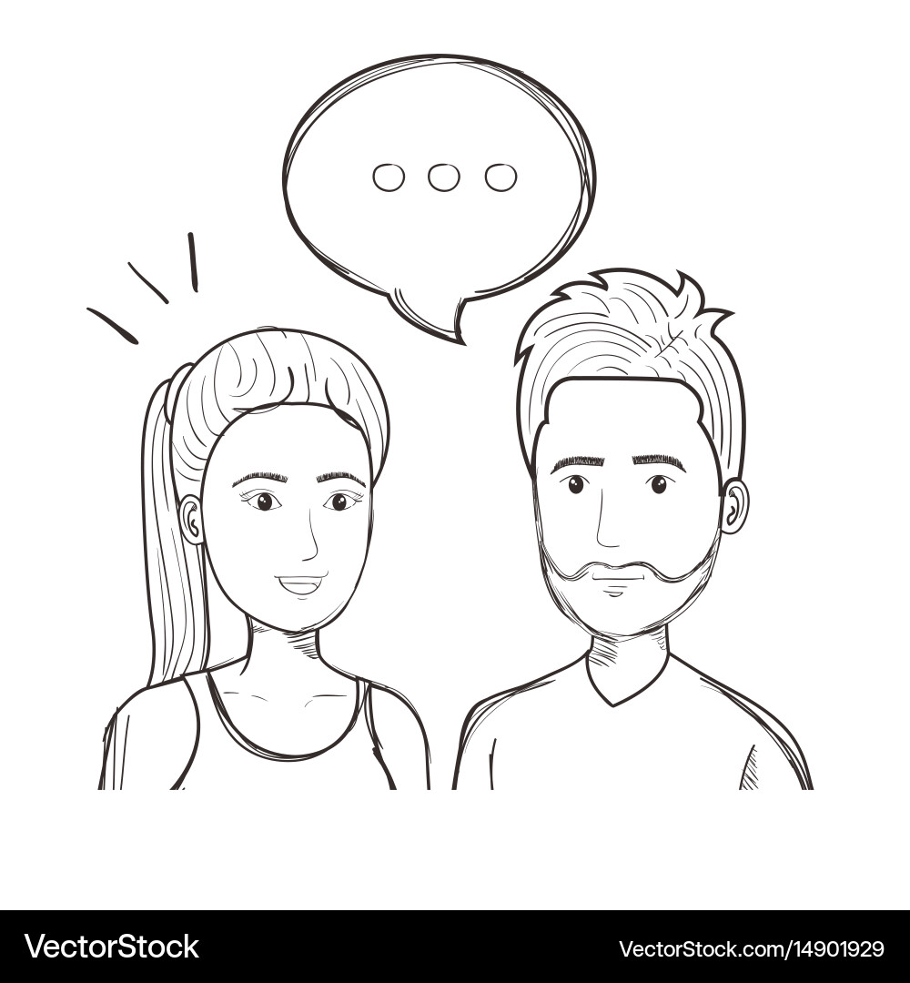 Hand drawn talking people design Royalty Free Vector Image