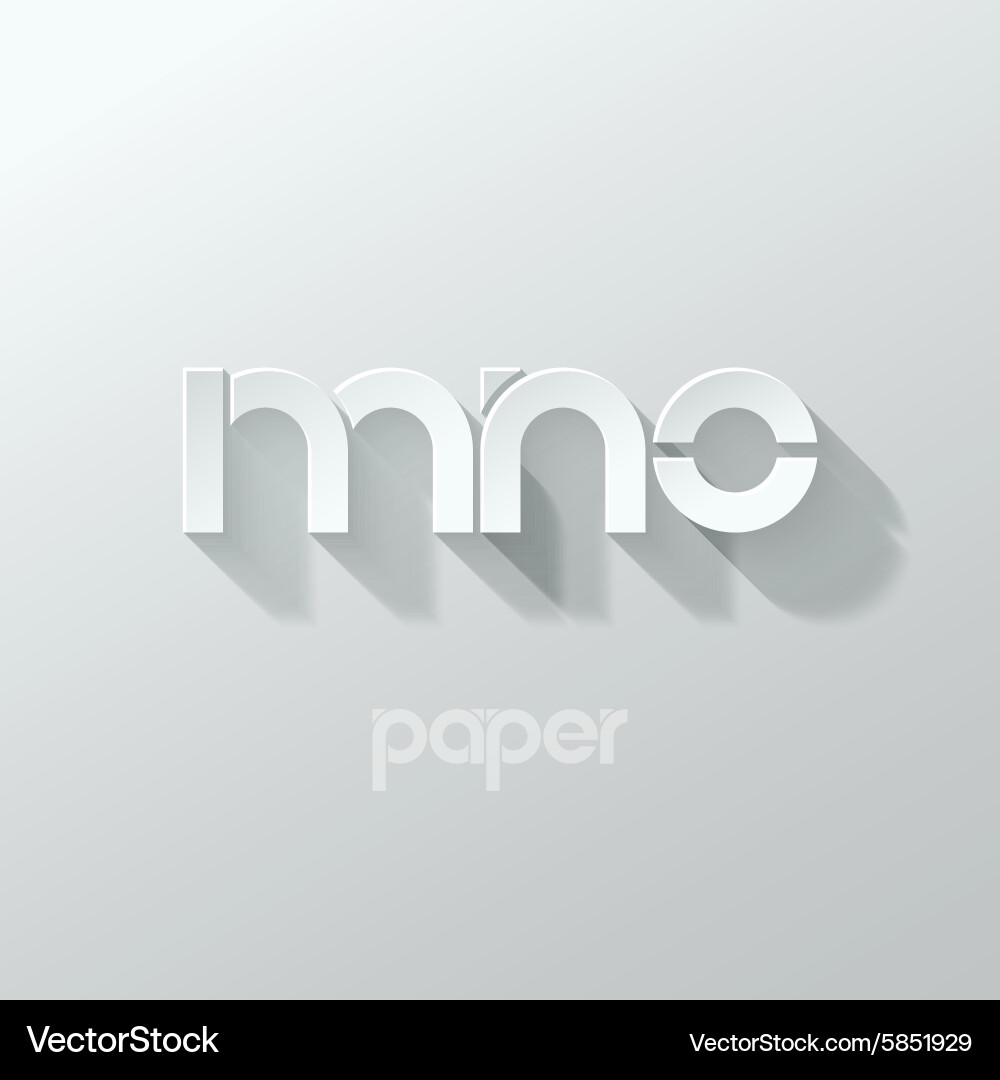 Letter MNO Logo Set - Paper Style Royalty Free Vector Image
