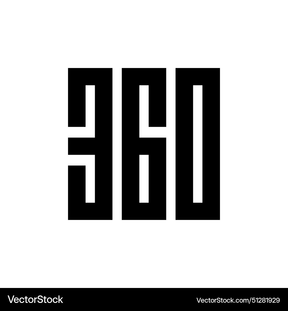 Number 360 logo design template elements Vector Image