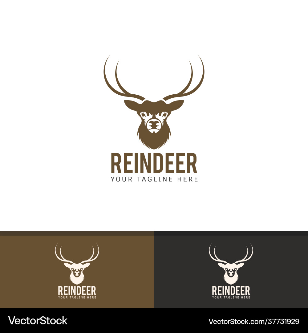 Reindeer logo design concept with deer head Vector Image