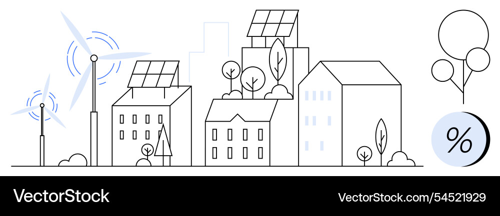 Renewable energy urban landscape featuring solar Vector Image