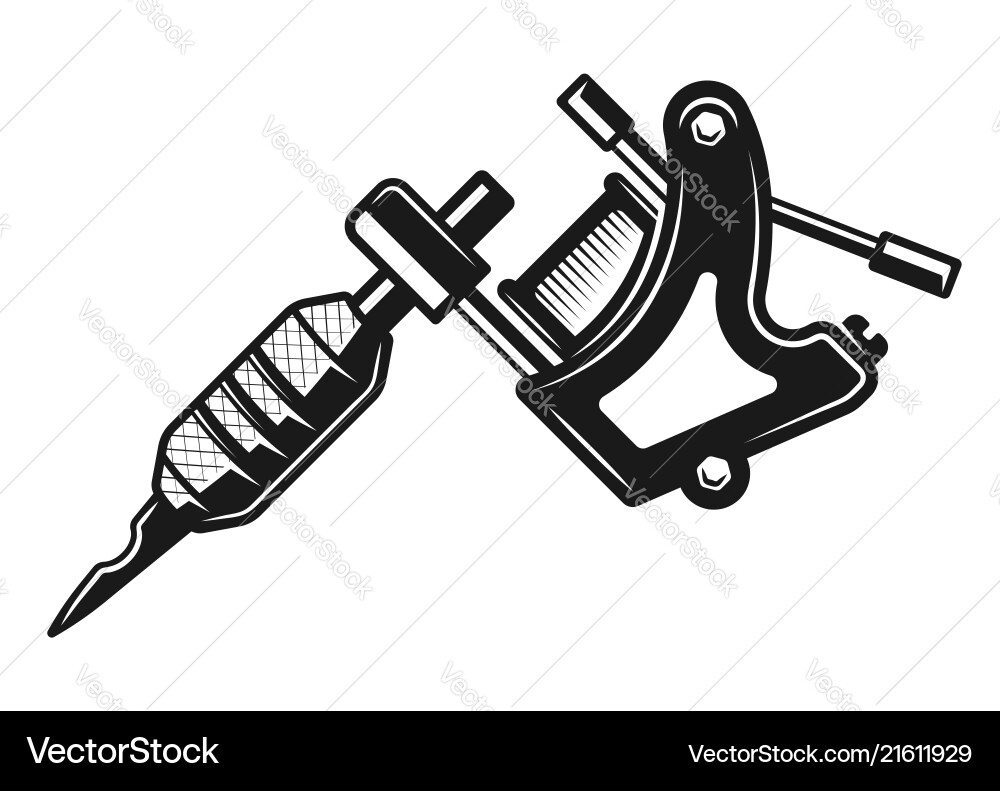Tattoo machine monochrome Royalty Free Vector Image