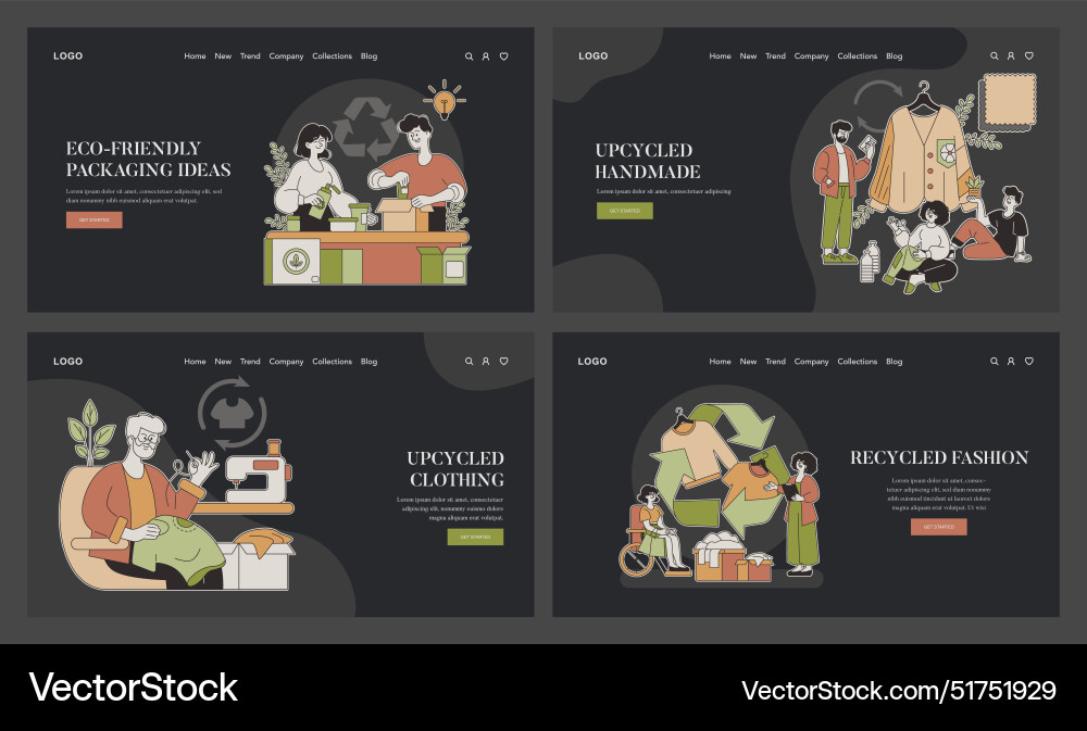 Upcycled handmade flat Royalty Free Vector Image