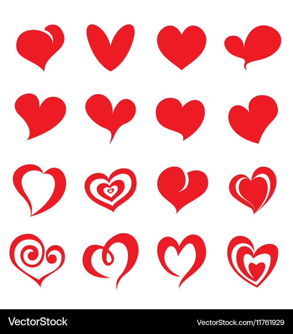 Valentine heart symbols Royalty Free Vector Image