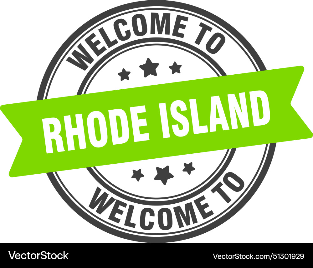Welcome to rhode island stamp round Royalty Free Vector