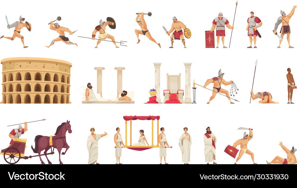 Ancient rome set Royalty Free Vector Image - VectorStock