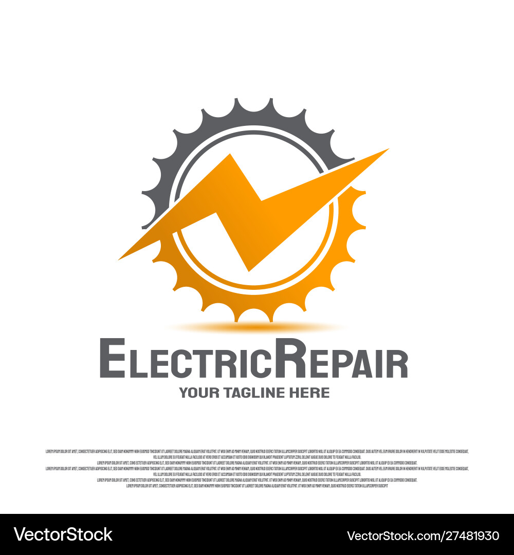 Electrical repair logo with gear concept Vector Image