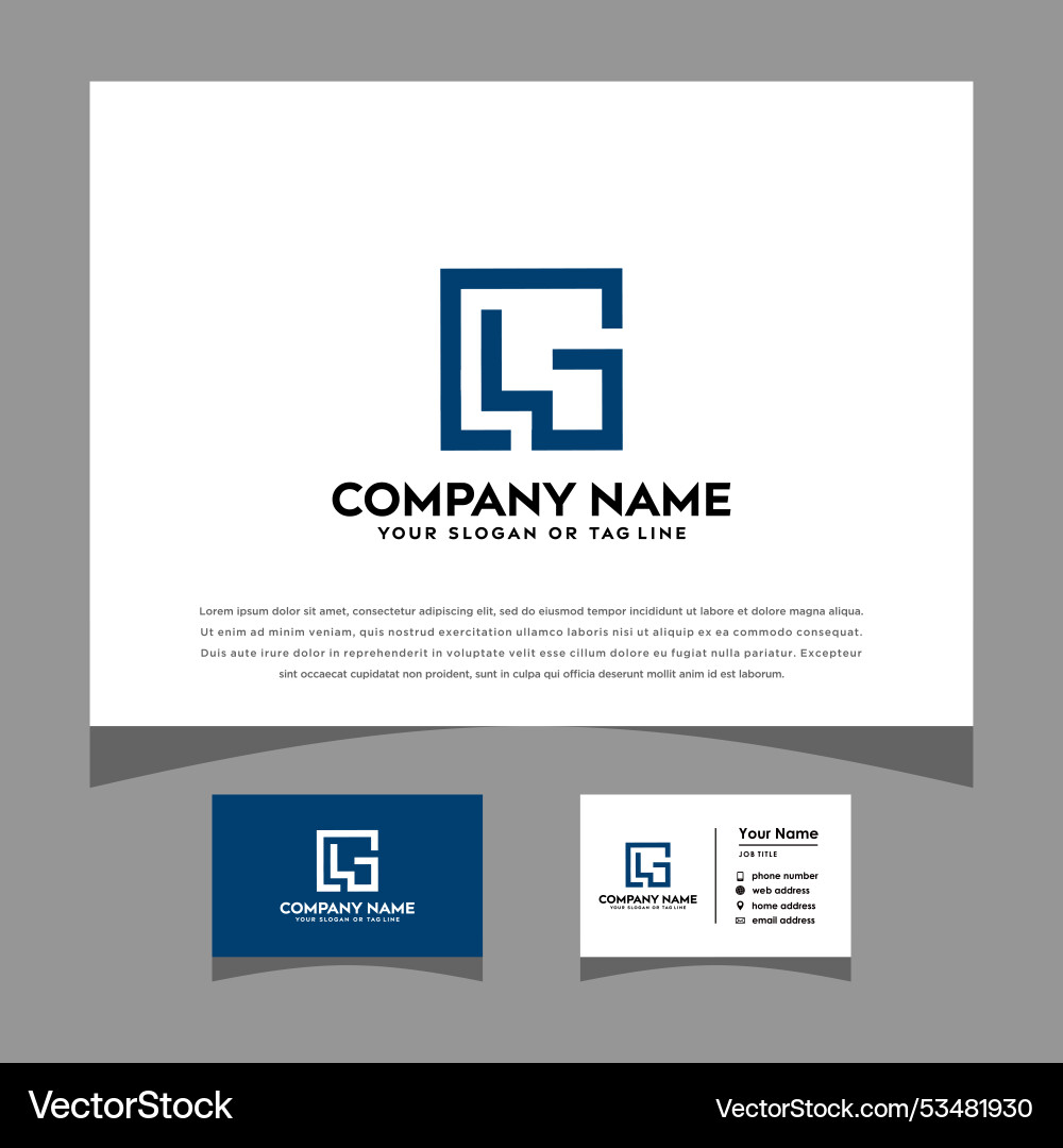 Initials lg logo with a business card creative Vector Image