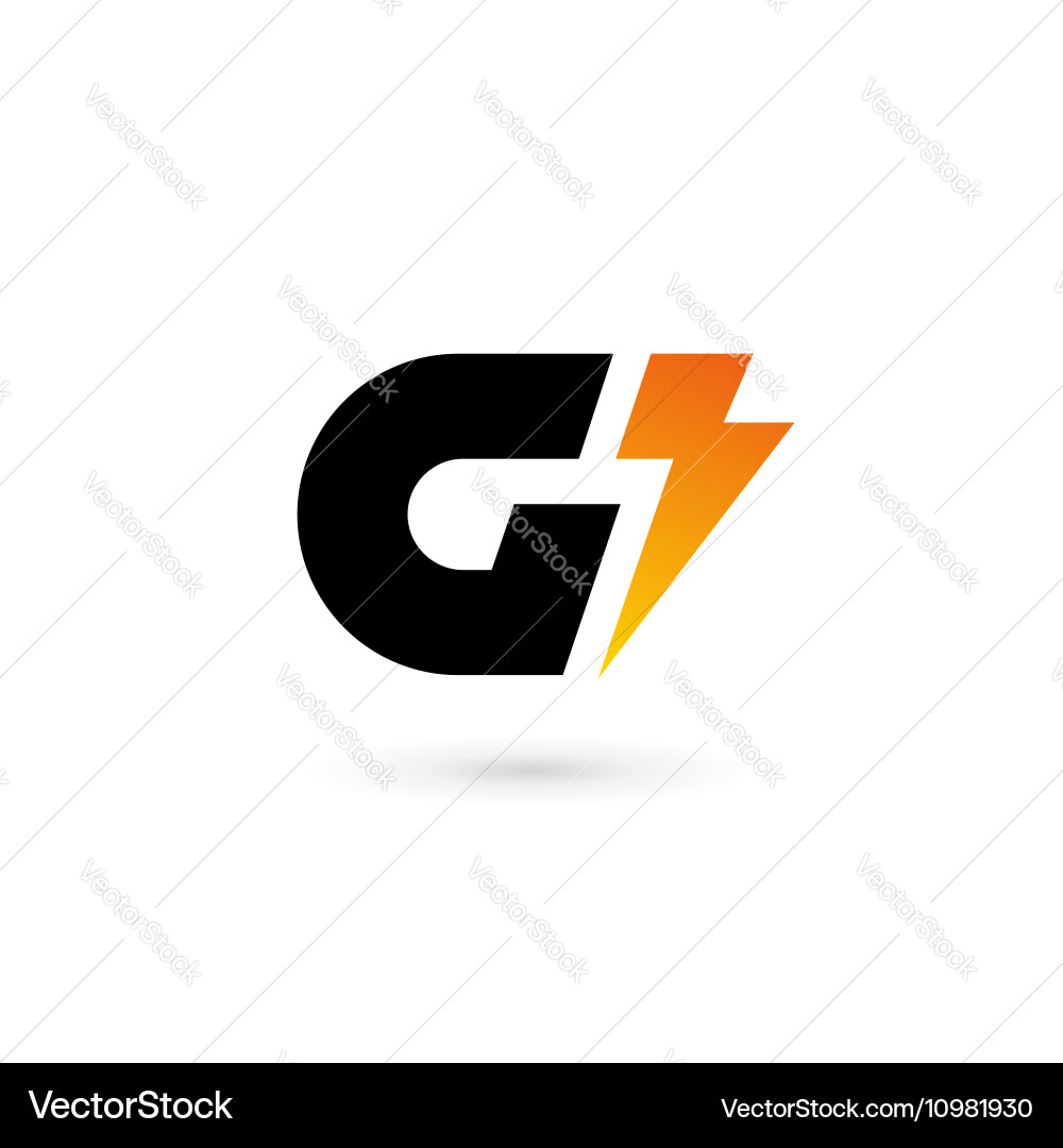 Letter g lightning logo icon design template Vector Image