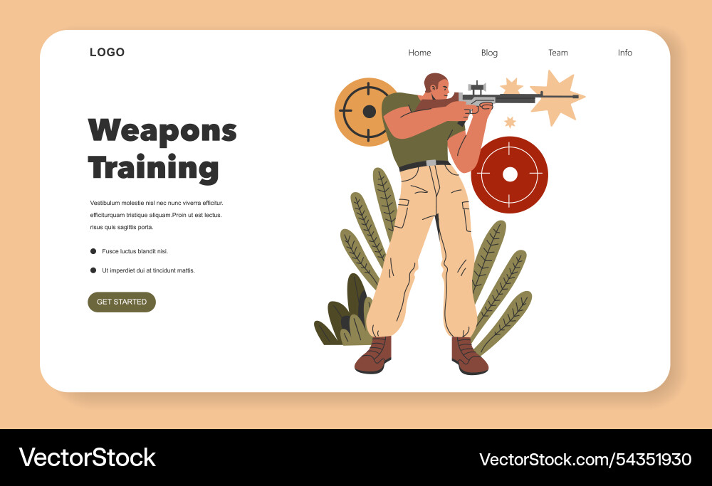 Military training flat Royalty Free Vector Image