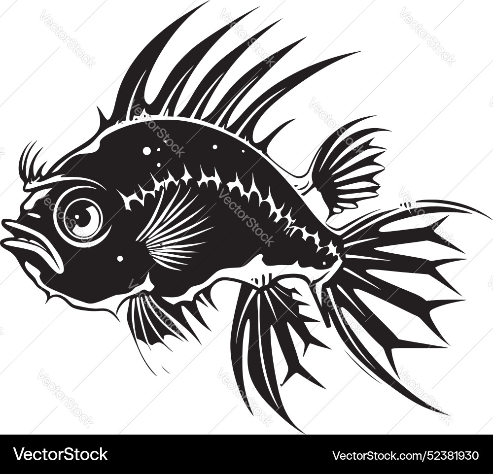 Nefarious navigator sinuous anglerfish design Vector Image