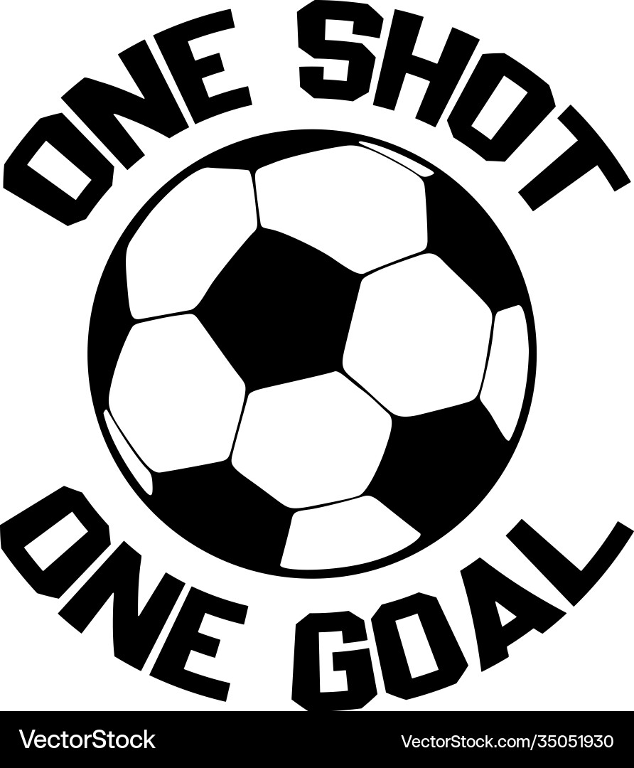 One shot goal on white background Royalty Free Vector Image
