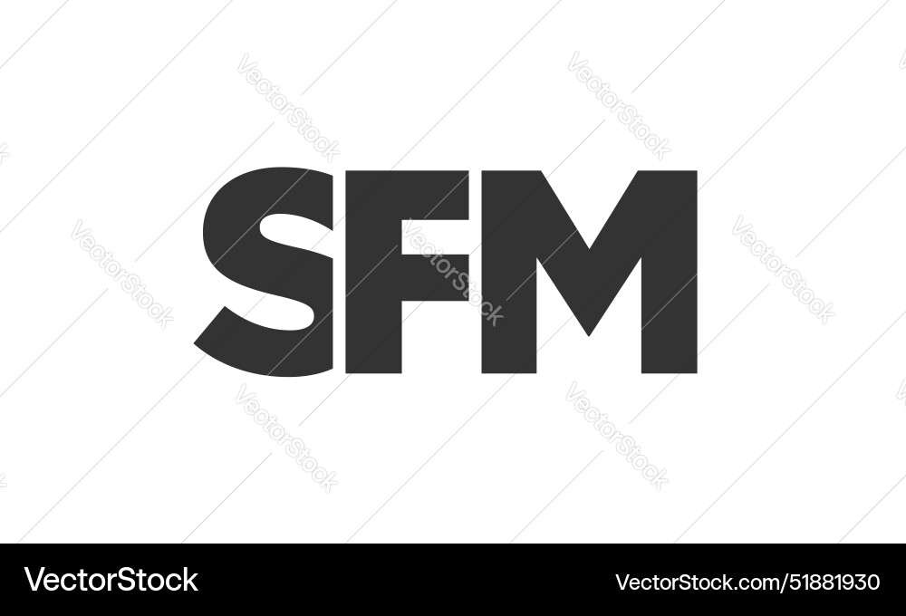 Sfm logo design template with strong and modern Vector Image