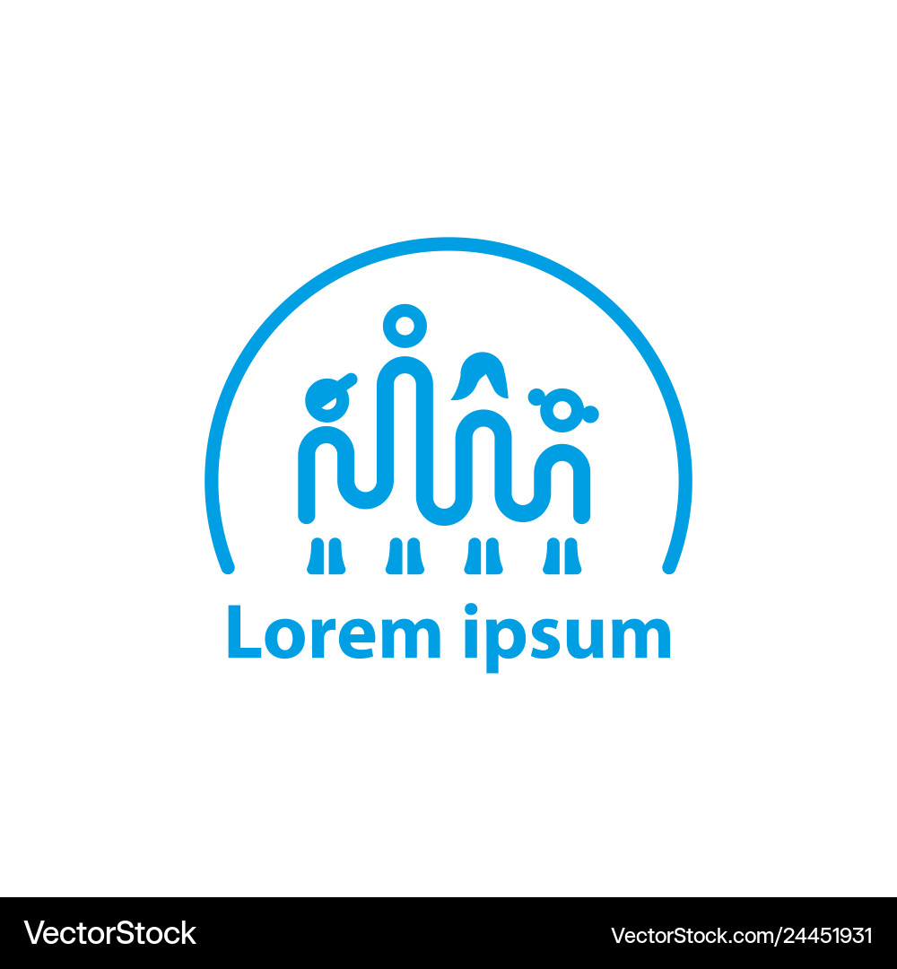 Family one line logo Royalty Free Vector Image