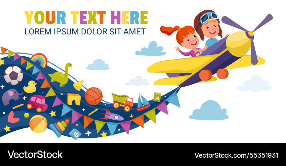 Fly kid children learn book adventure flight Vector Image