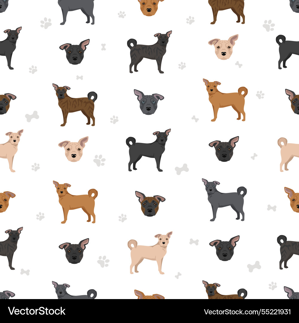 Frenchie labrador seamless pattern french bulldog Vector Image