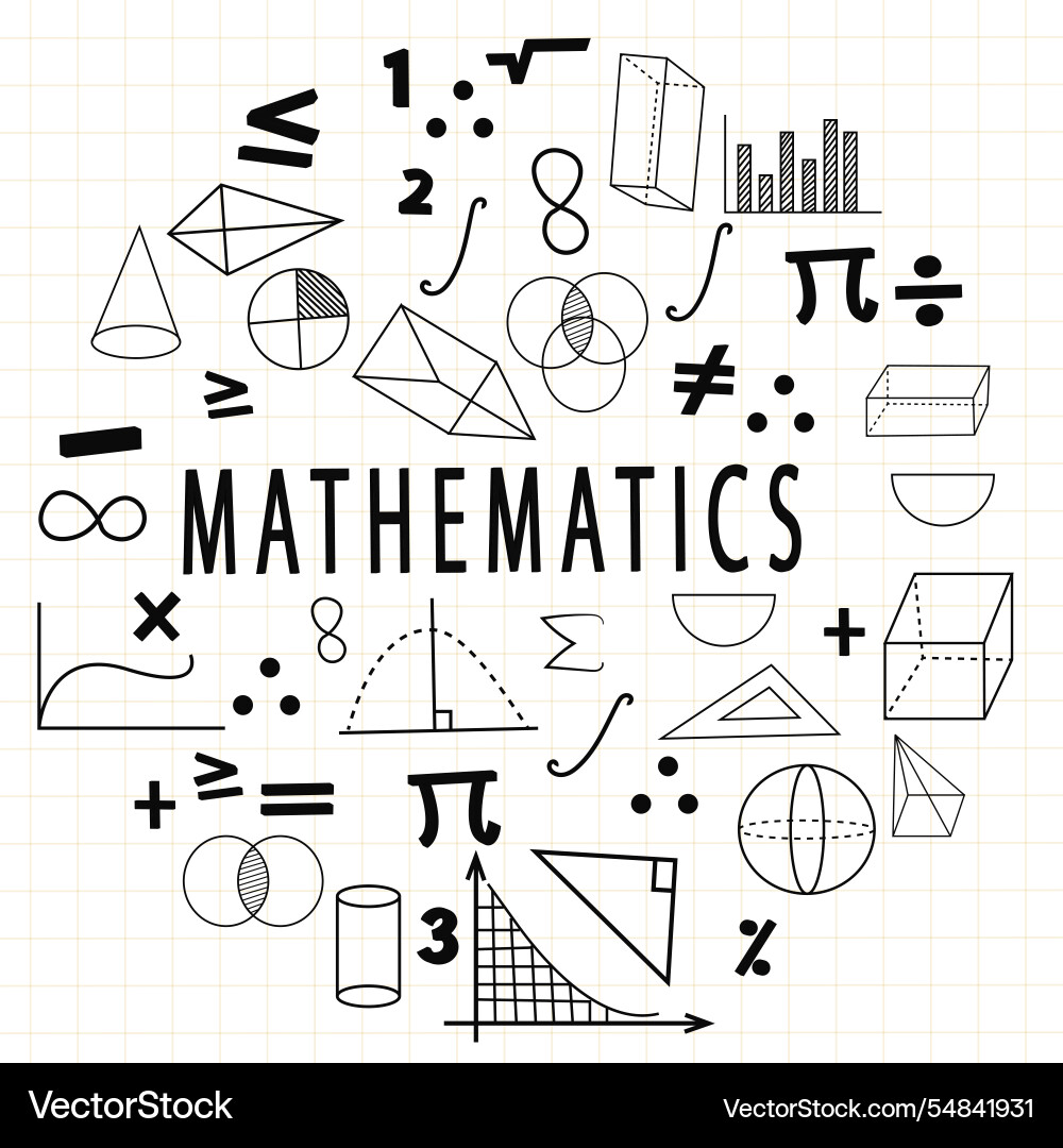 Hand drawing mathematics education doodle icon Vector Image