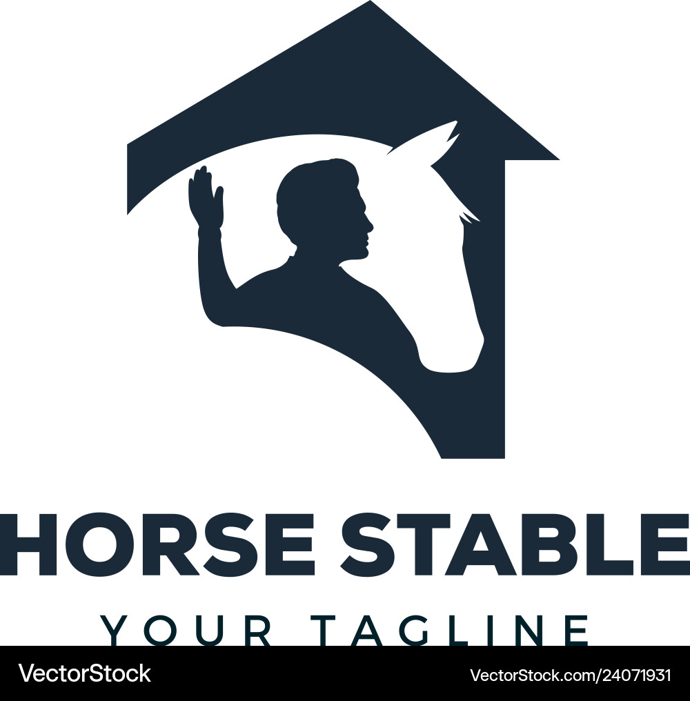 Horse stable logo design Royalty Free Vector Image