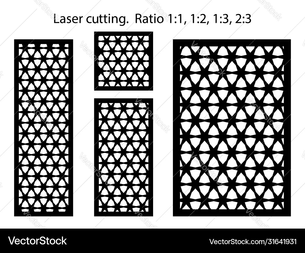 Laser pattern kit bundle set decorative Royalty Free Vector