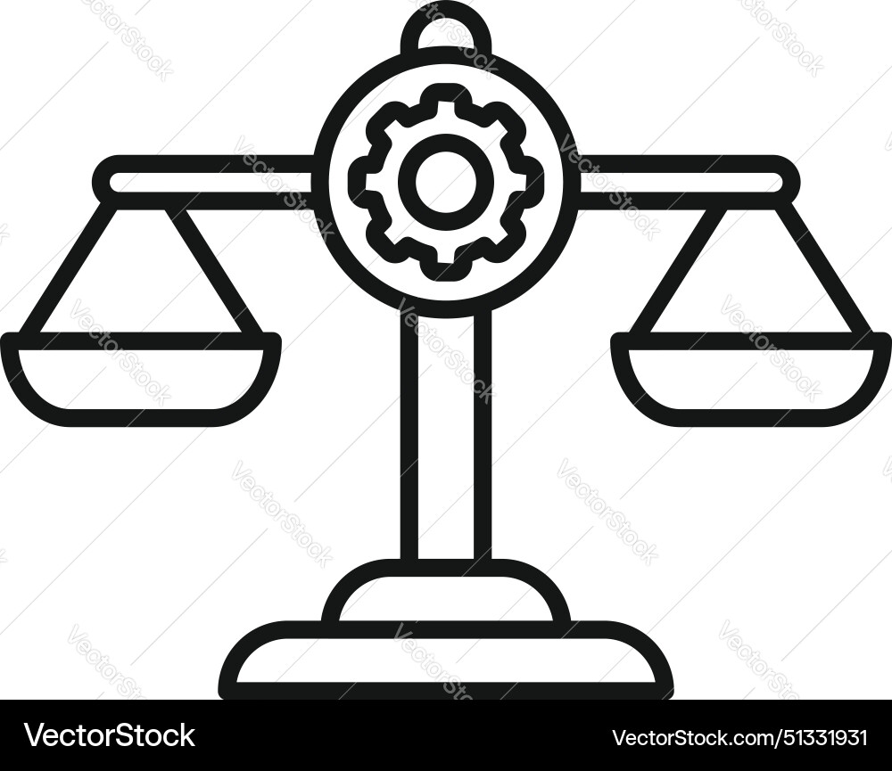 Line art scale of justice Royalty Free Vector Image