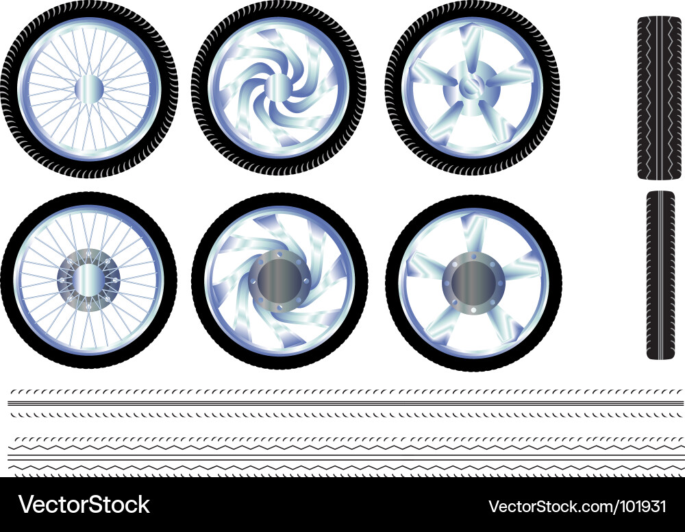 Motorcycle Wheels Close-Up Royalty Free Vector Image