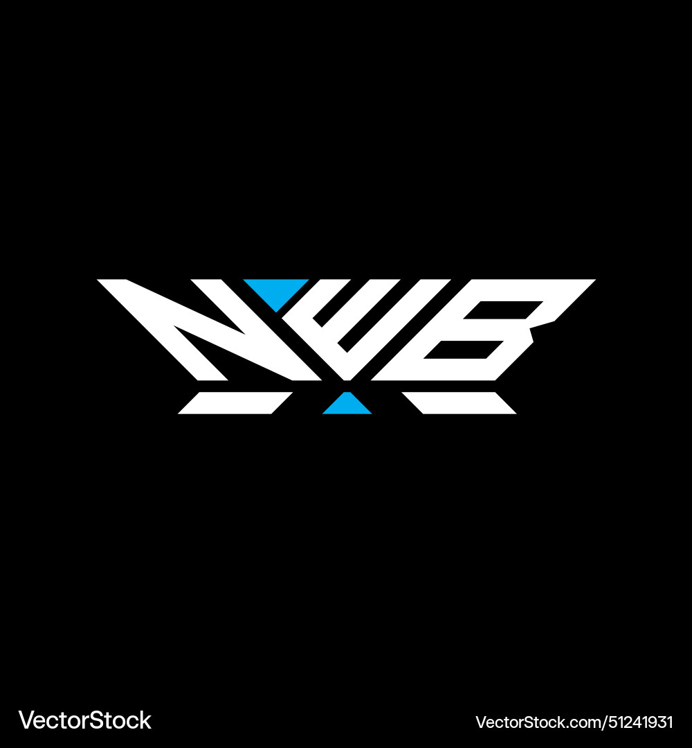 Nwb letter logo design nwb simple and modern logo Vector Image