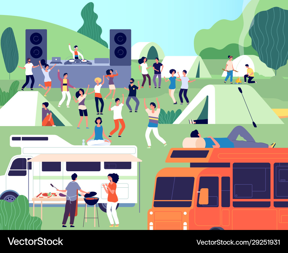 Open air festival musical performance park Vector Image