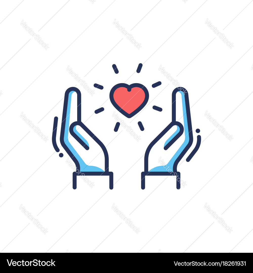 Orphans help - modern line design icon Royalty Free Vector