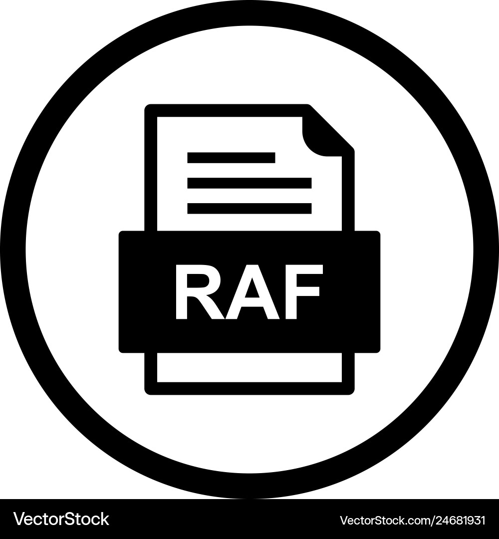 Raf file document icon Royalty Free Vector Image