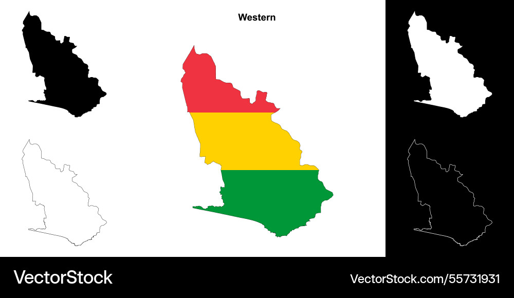 Western outline map Royalty Free Vector Image - VectorStock