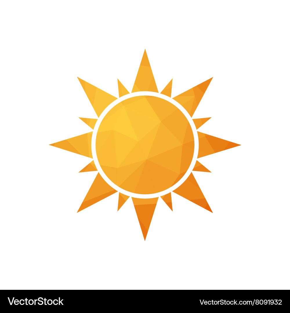 Abstract simple polygonal sun Royalty Free Vector Image