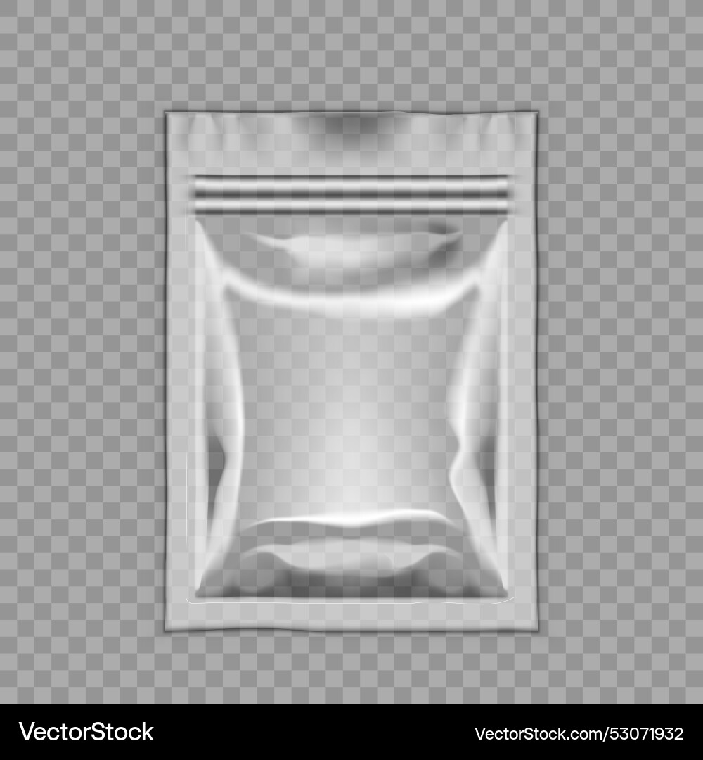 Blank filled foil pouch bag packaging with zipper Vector Image