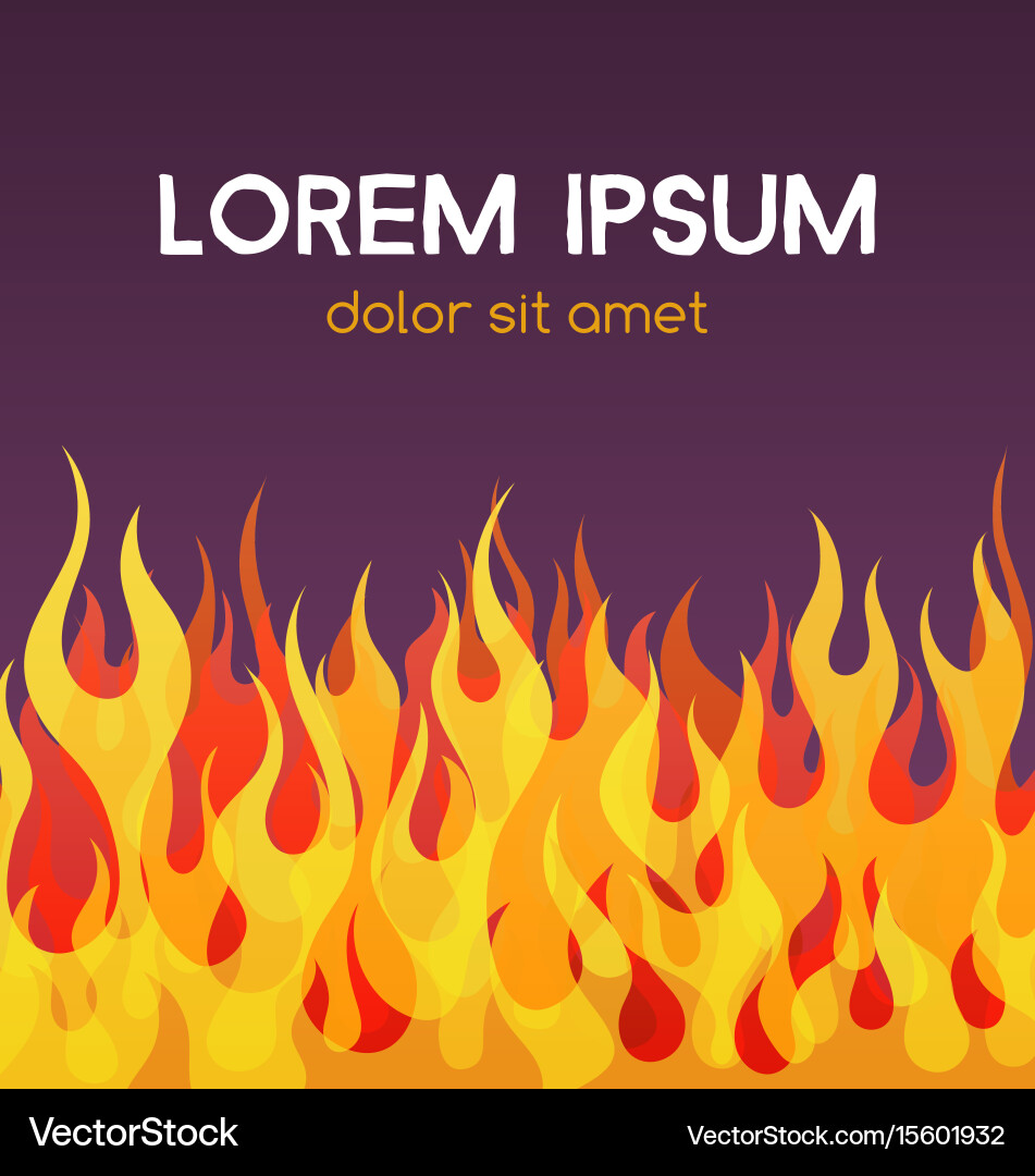 Burning fire background Royalty Free Vector Image