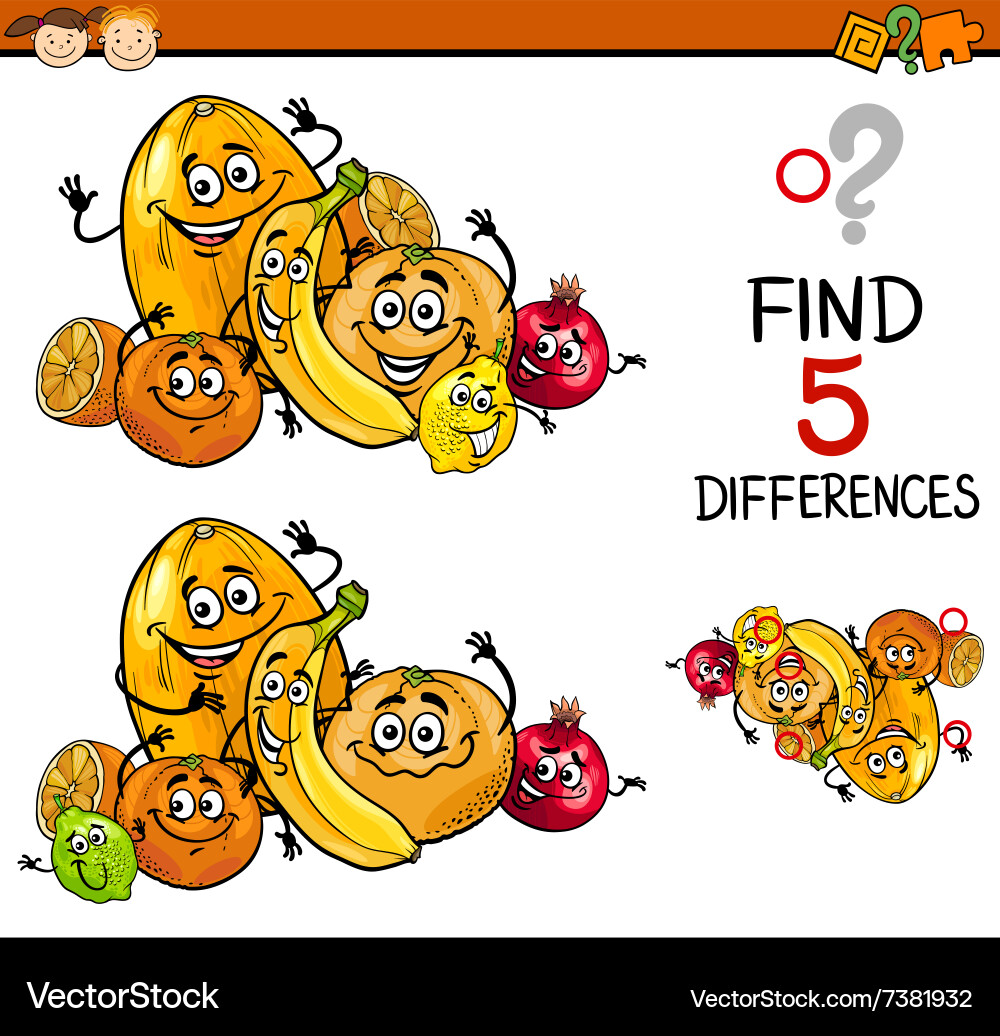 Educational task of differences Royalty Free Vector Image