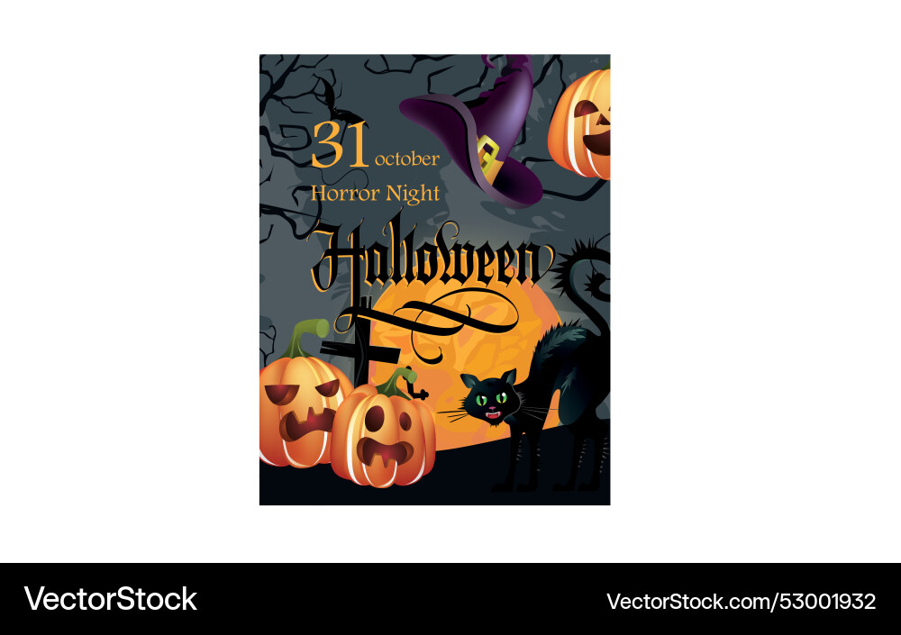 Halloween lettering horror flyer or poster design Vector Image