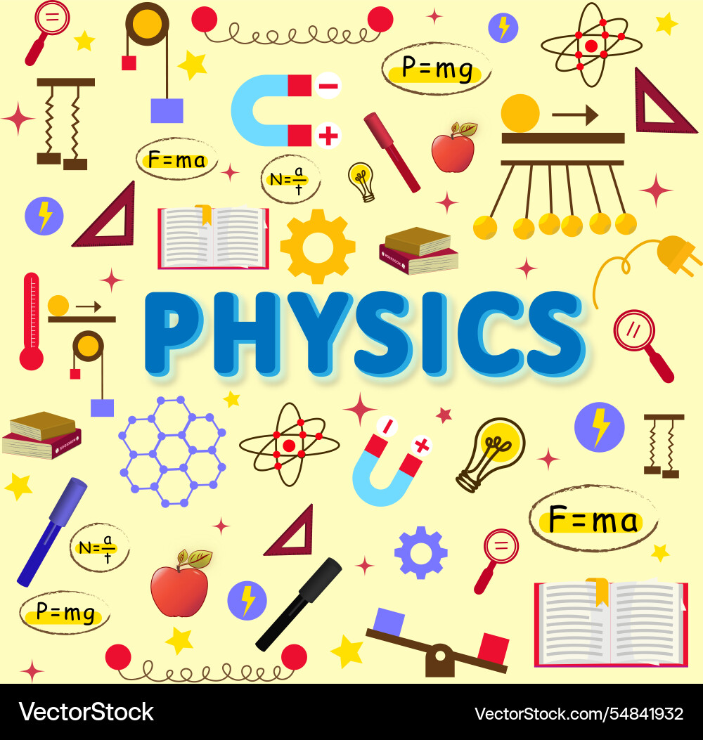 Hand drawing physics education doodle icon idea Vector Image