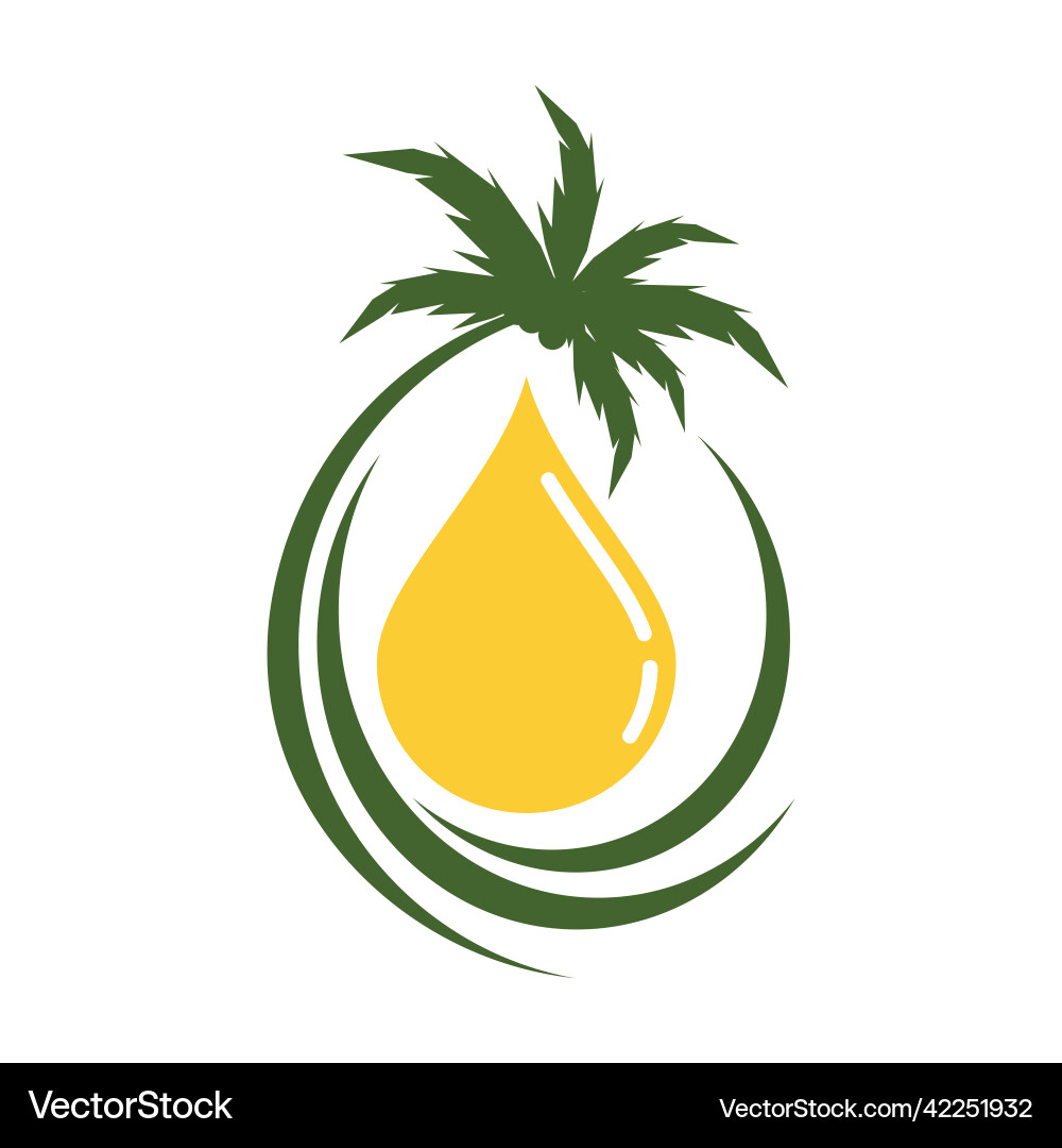 Palm Oil Logo - Flat Icon Royalty Free Vector Image