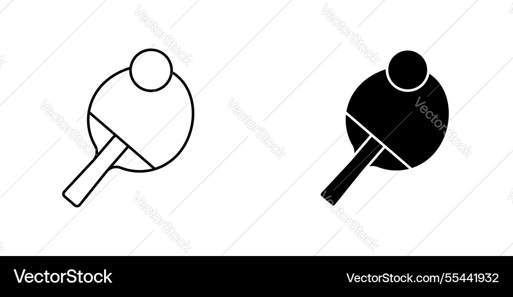 Ping pong icon symbol collection on white Vector Image