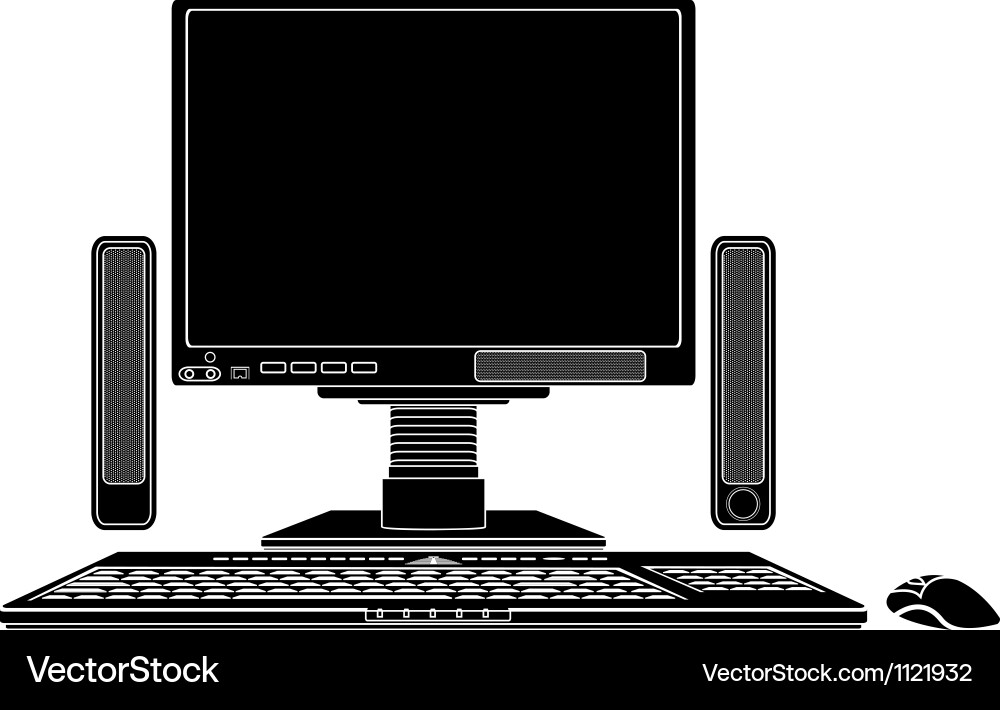 Stencil of computer Royalty Free Vector Image - VectorStock
