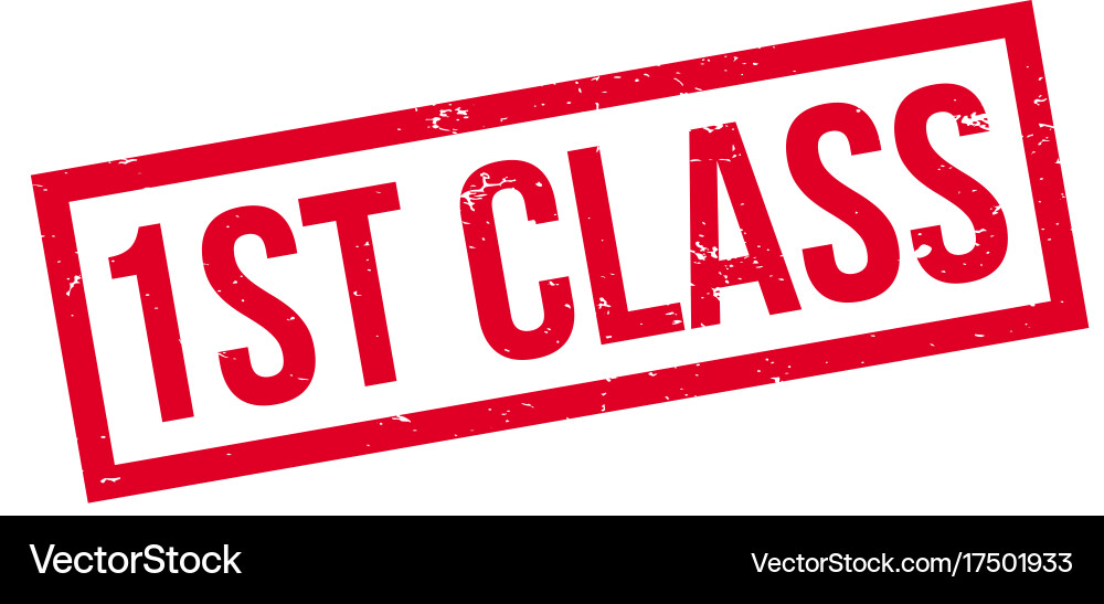 1st class rubber stamp Royalty Free Vector Image