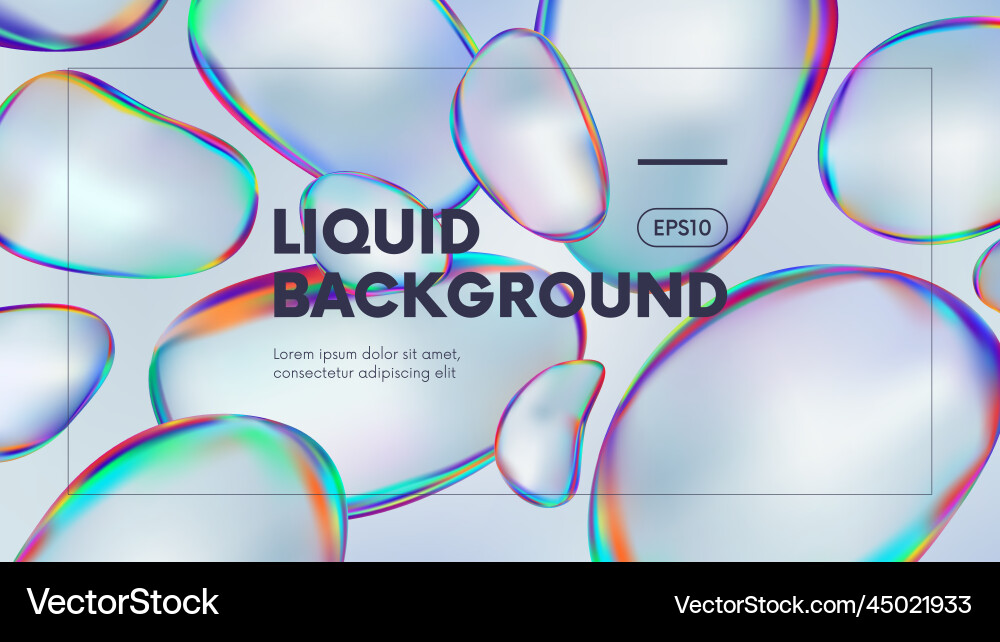 Abstract liquid background with iridescent Vector Image