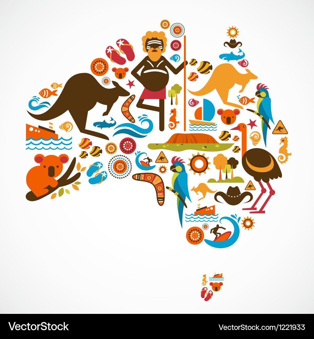 Australia map Royalty Free Vector Image - VectorStock