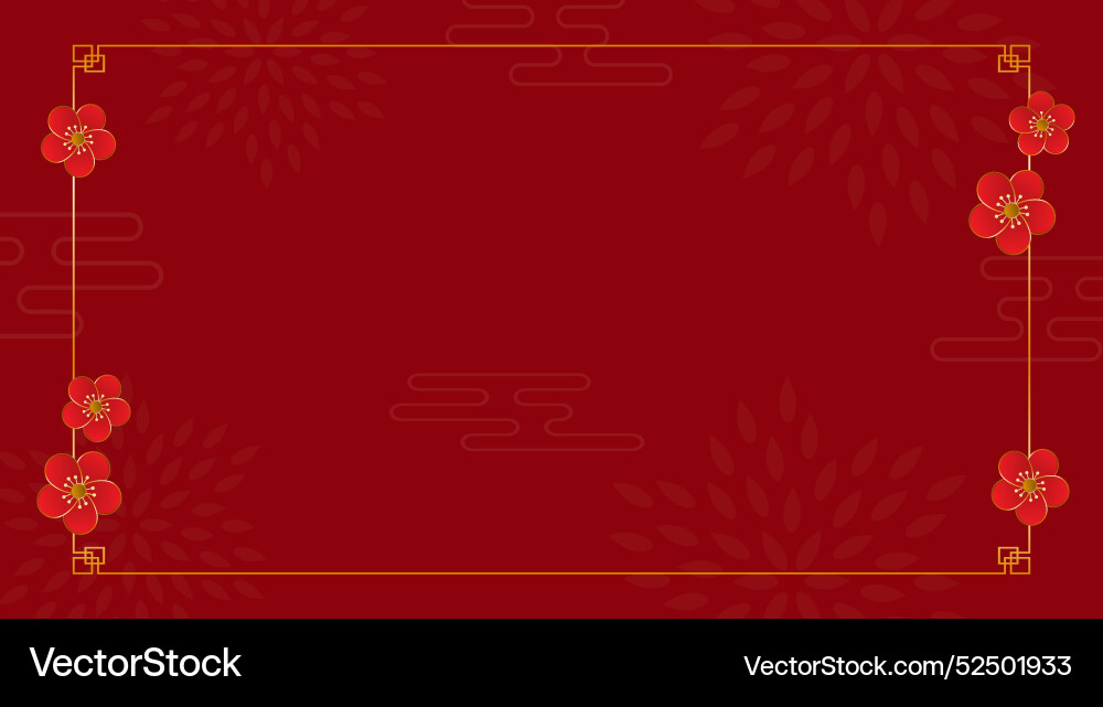Chinese frame border decoration with flower Vector Image