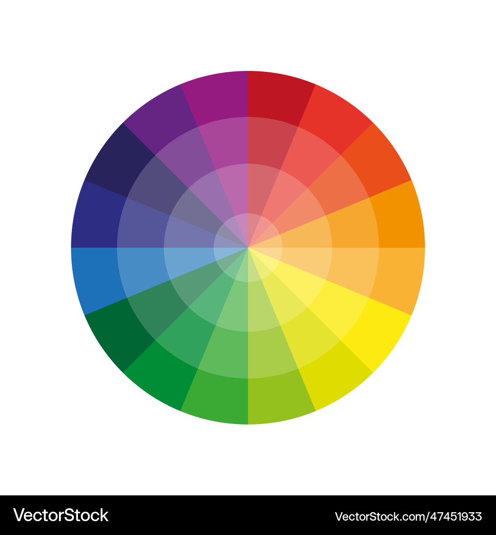 Color wheel with the transition to white Vector Image