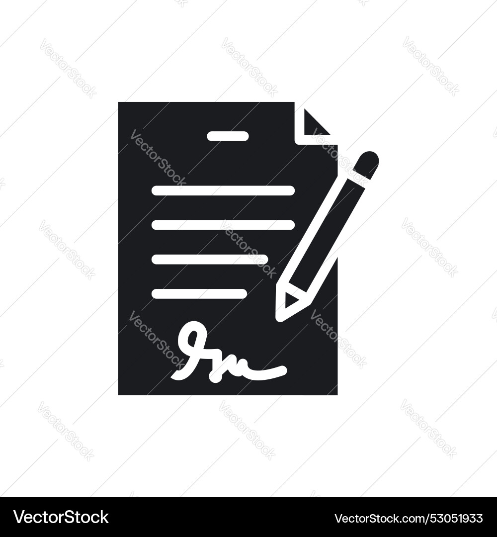 Document signed icon set contract paper Royalty Free Vector
