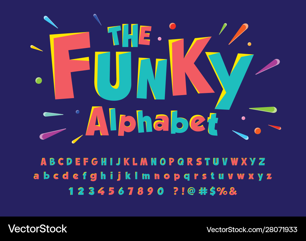 Fun font Royalty Free Vector Image - VectorStock