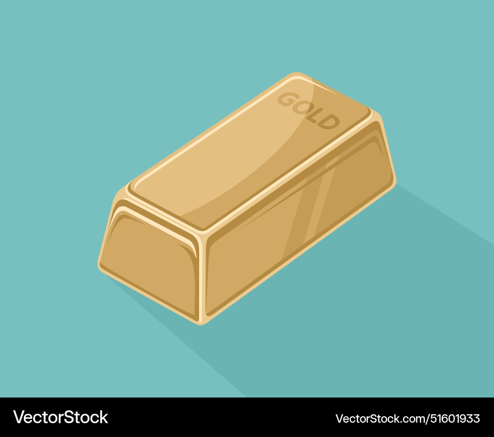 Gold bar on green background Royalty Free Vector Image