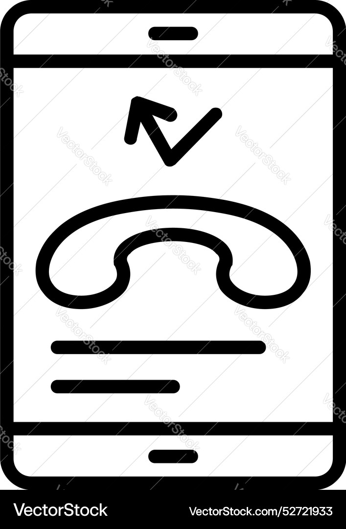 Missed call line icon design Royalty Free Vector Image